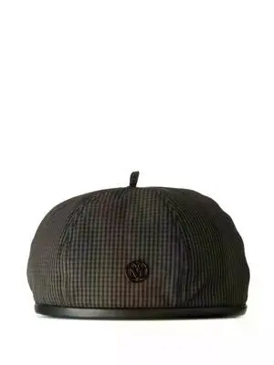 MAISON MICHEL Checked Beret - Brown