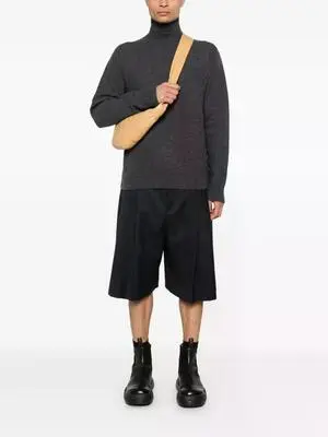 JIL SANDER High-neck Boiled Wool Sweater - Grey
