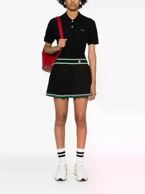 Play Comme Des Garcon Heart-patch Cotton Polo Shirt - Black