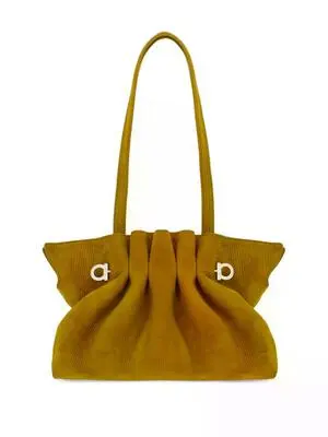 FERRAGAMO Suede Soft Shoulder Bag - Yellow