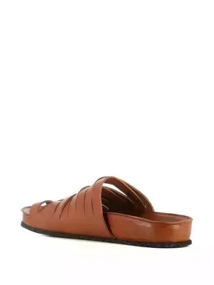 PANTANETTI Strappy Leather Sandals - Brown