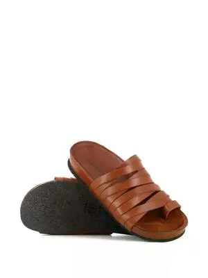 PANTANETTI Strappy Leather Sandals - Brown