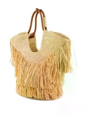 Zimmermann Fringed Straw Handbag