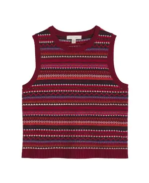 SEASALT CORNWALL Percella Cove Sleeveless Vest - Star Jasmine Carmine Nutmeg