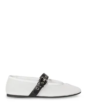 Women's White Mary Jane Flats