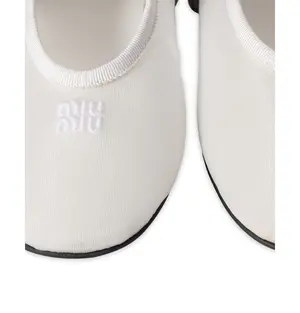 Miu Miu Buckled Mary Jane Flats - Bianco