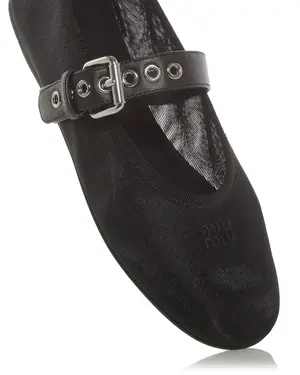 Miu Miu Mary Jane Flats - Nero