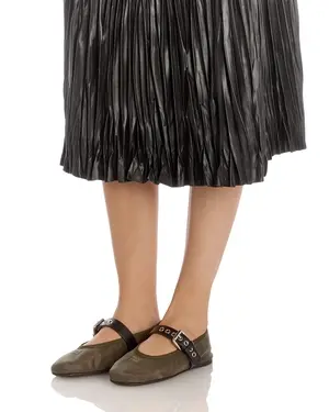 Miu Miu Mary Jane Flat - Olive