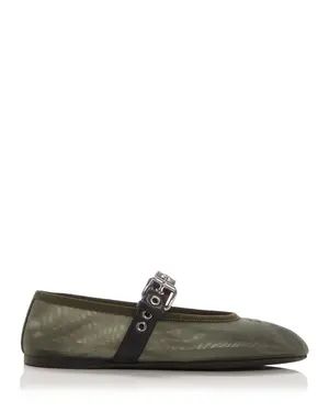 Miu Miu Mary Jane Flat - Olive