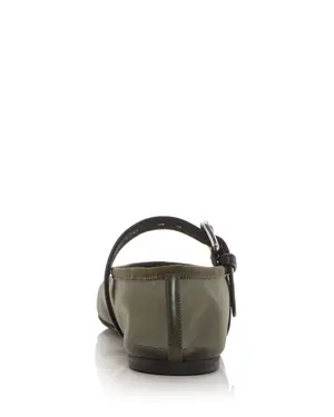 Miu Miu Mary Jane Flat - Olive