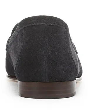 Veronica Beard Chain Detail Suede Loafer Flats - Navy