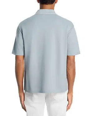 FRAME Light Pique Polo - Blue Grey