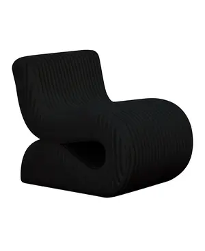 TOV FURNITURE Senna Oversized Corduroy Accent Chair - Black