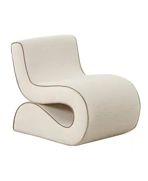 TOV FURNITURE Senna Oversized Corduroy Accent Chair - Cream And Brown