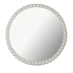 TOV FURNITURE Baria Round Mirror - White
