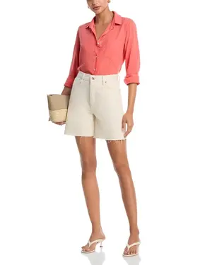 Bella Dahl Pocket Button-down Shirt - Bright Tangerine