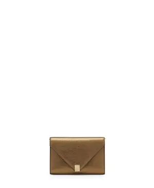 LANVIN Concerto Arpege Wallet Bag In Metallic Grained Leather - Bronze