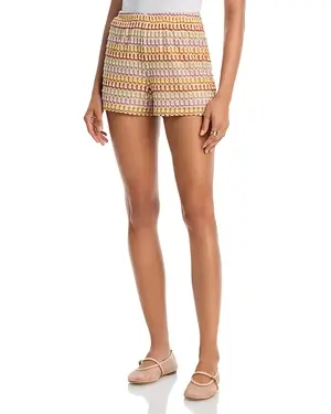 Aqua Crochet Knit Shorts - Multi