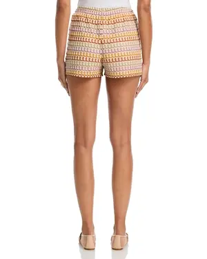 Aqua Crochet Knit Shorts - Multi
