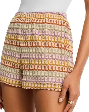 Aqua Crochet Knit Shorts - Multi