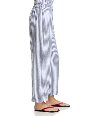 Aqua Ankle Wide-leg Linen-viscose Pants