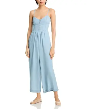 Aqua Chambray Jumpsuit - Blue