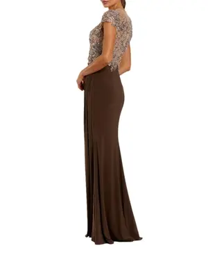 Mac Duggal Jersey Gown With Crystal Applique