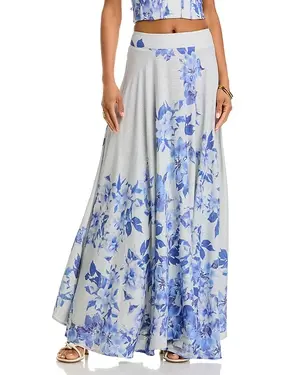 Women's Blue Floral Skirts
