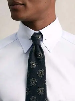 REISS Caldwell Slim Fit Cotton Pin Collar Shirt
