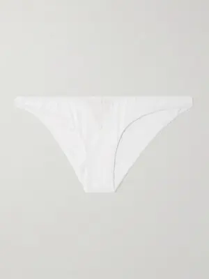 Kiki De Montparnasse Lace-trimmed Bikini Briefs - Neutrals