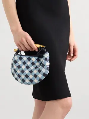 Bottega Veneta Mini Intrecciato Leather Sardine Shoulder Bag - Blue