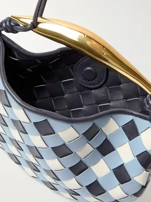 Bottega Veneta Mini Intrecciato Leather Sardine Shoulder Bag - Blue