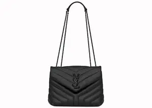 Saint Laurent Loulou Matelasse Calfskin Small Shoulder Bag - Black