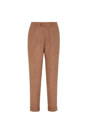 Brunello Cucinelli Chevron Patterned Trousers - Light Brown