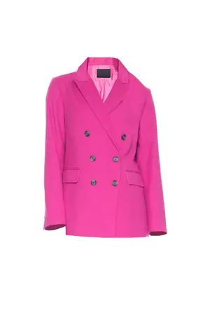 BLUE REVIVAL Oversized Double-breasted Blazer - Fuchsia