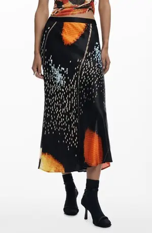 Desigual Printed Midi Skirt