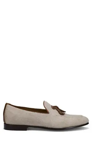 Ron White Canvas Loafer With Tassel - Sand