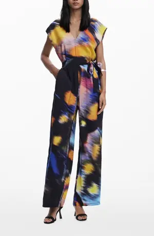 Desigual Printed Jumpsuit - Black