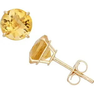 FUZION CREATIONS Amethyst Stud Earrings 10kt Citrine