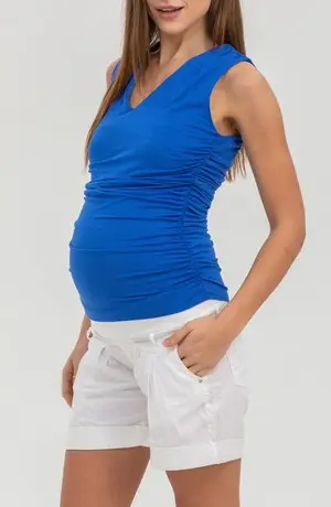 PIETRO BRUNELLI Pleated Maternity Shorts