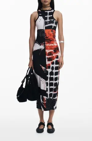 Desigual Printed Racerback Maxi Dress