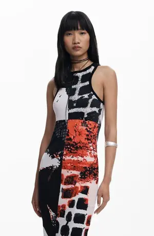 Desigual Printed Racerback Maxi Dress