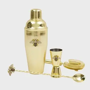 JOANNA BUCHANAN Stripey Bee Cocktail Shaker Set - Gold