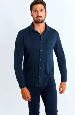Anatomie Nick Piquet Button Down Shirt - Navy