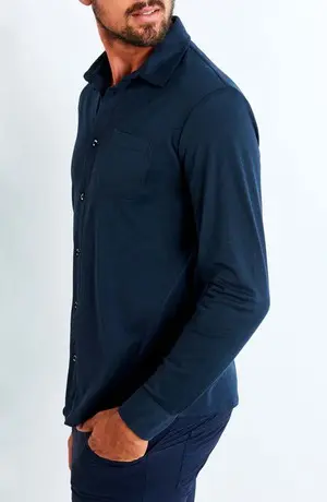 Anatomie Nick Piquet Button Down Shirt - Navy