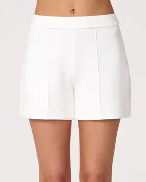 REBODY Madison Scuba Knit Short - White