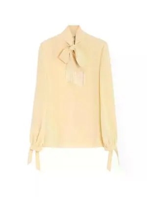 Valentino Garavani Crepe De Chine Shirt With Scarf Detail - Neutrals