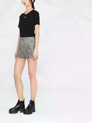 Off-White Logo-print Ribbed T-shirt - Black