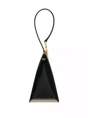FERRAGAMO Geometric Leather Top Handle Bag - Black