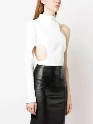 MONOT One-shoulder Cropped Top